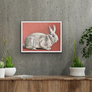 White Rabbit Red Eyes Original Oil Painting on Canvas by Sarah - Etsy