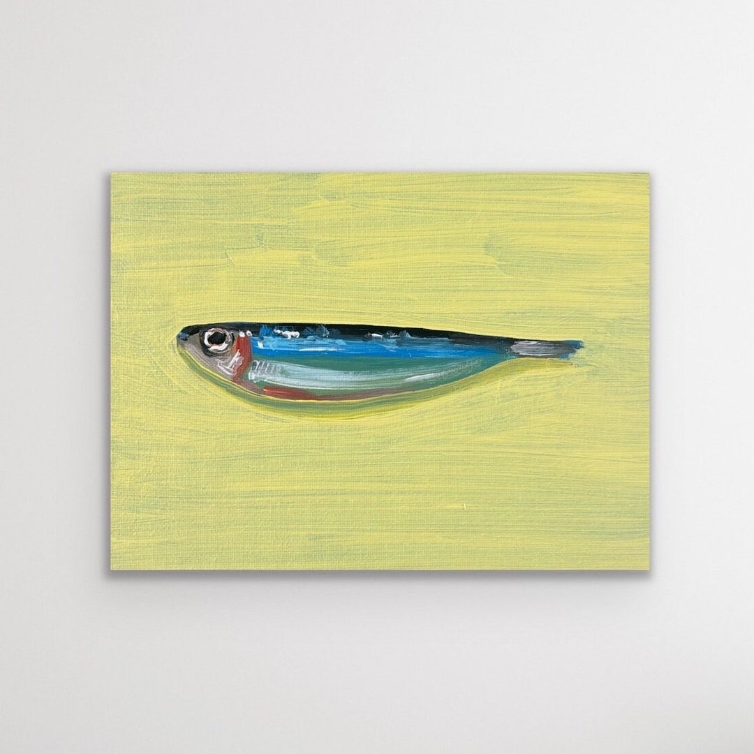 Sardine Still Life Painting on Canvas Sardine Art Fish Art Fish ...