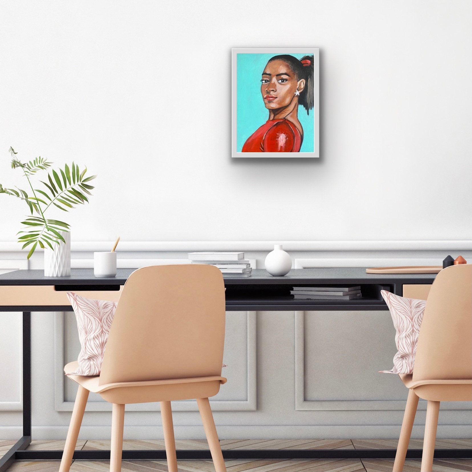 Simone Biles Portrait Painting on Panel Simone Biles Art - Etsy UK