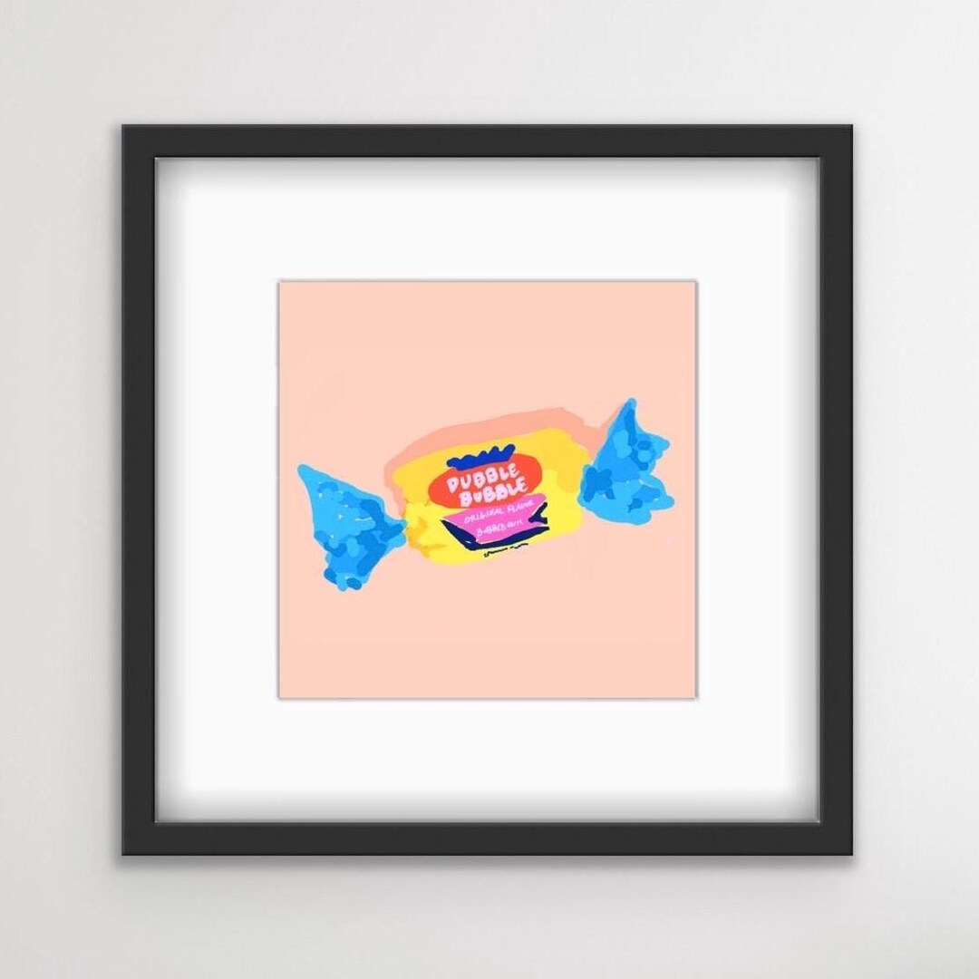 Dubble Bubble Chewing Gum Framed Print With Mat | Gum Art | 90s Candy ...
