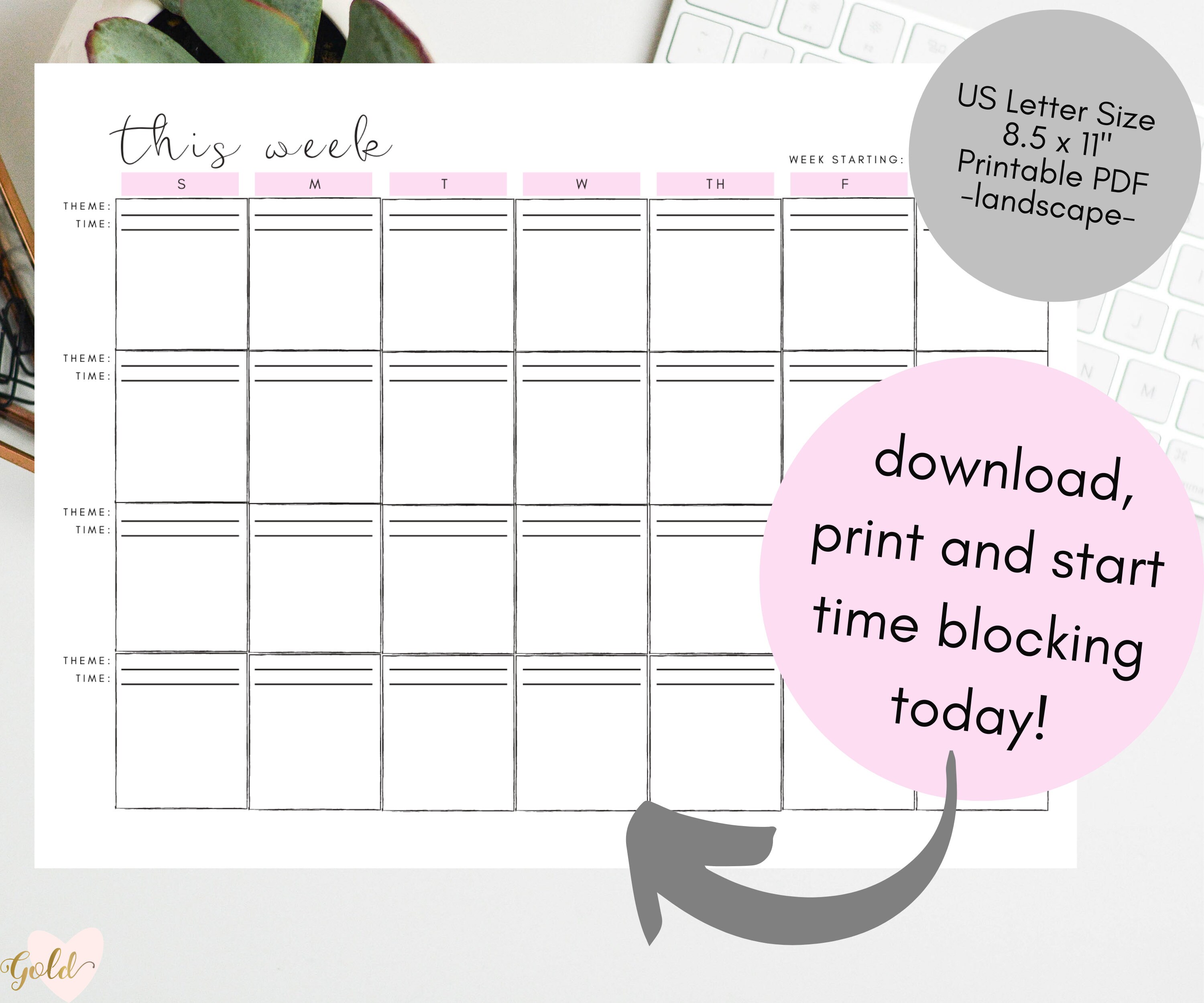 Week Block Schedule Template