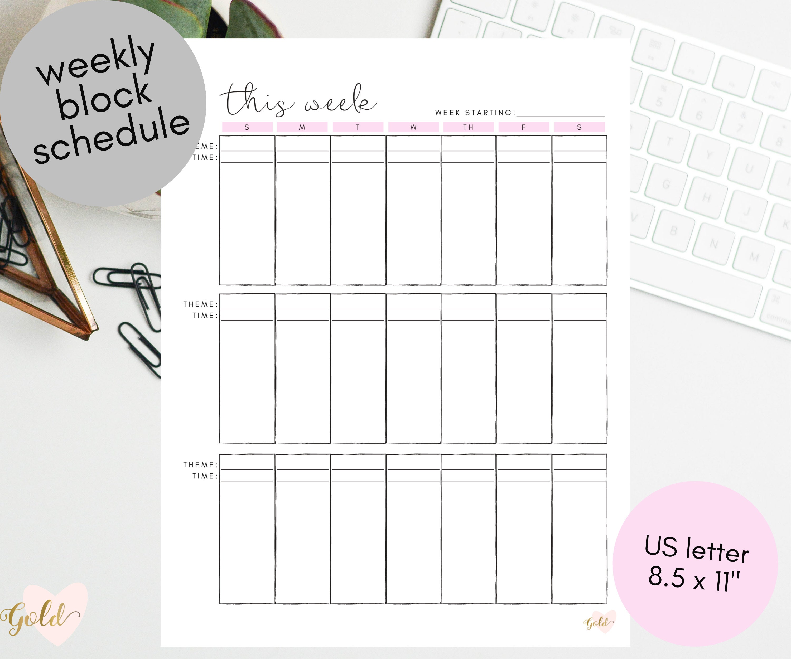 Printable Block Schedule Template Printable Block Schedule Template