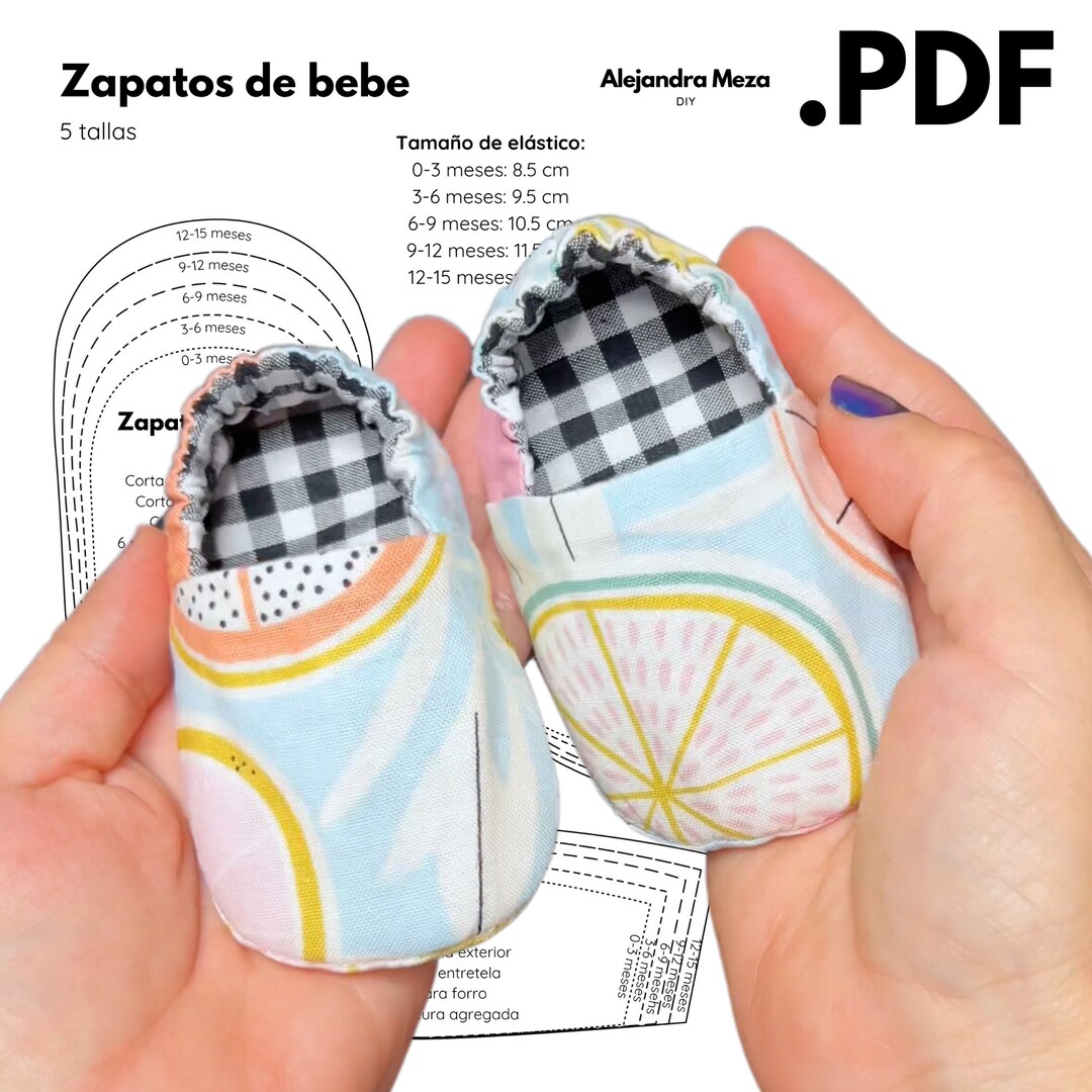 Patron De Zapatos De Bebé Reversibles En 5 Tallas PDF Listo Para ...