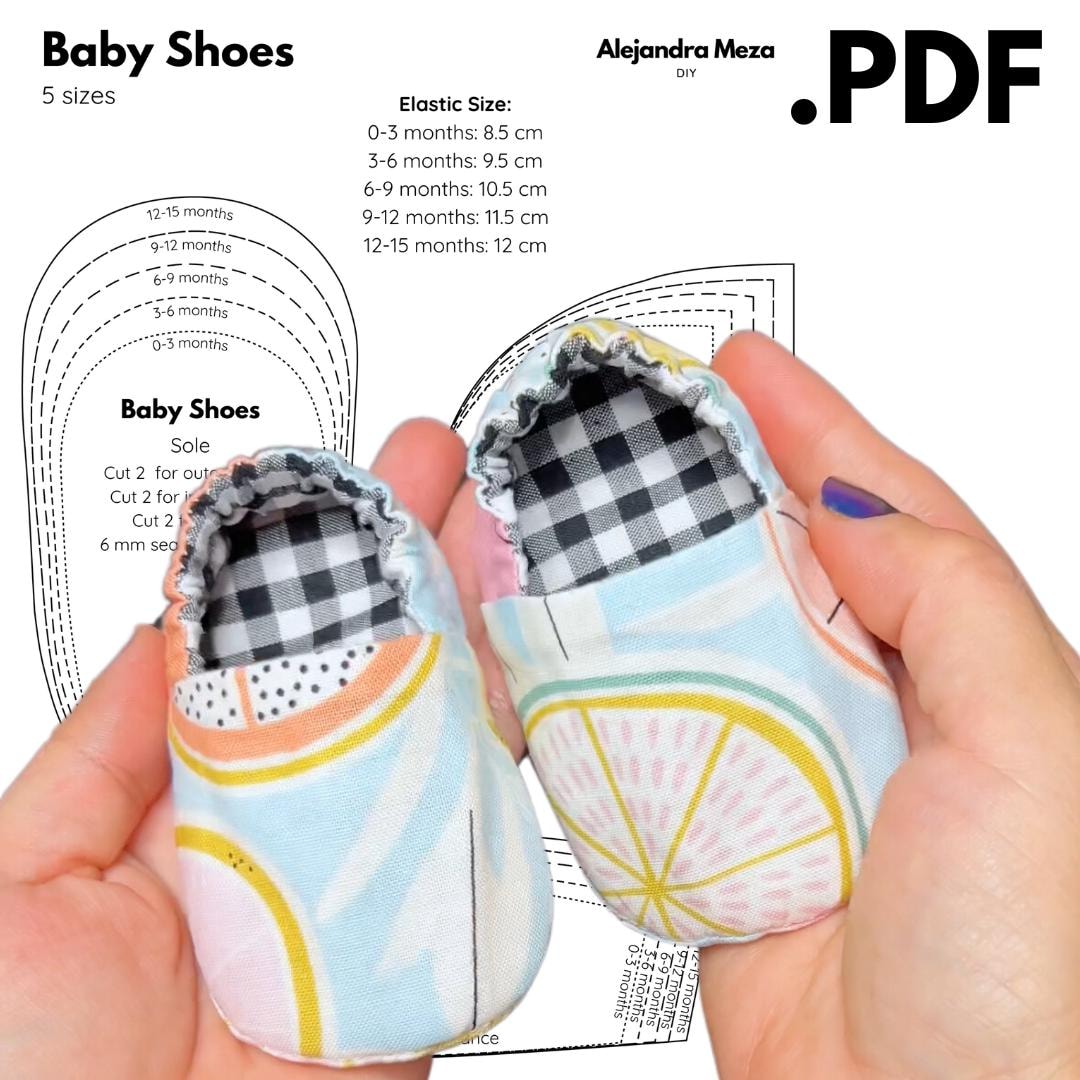 Reversible Baby Shoes Sewing Pattern: 5 Sizes (PDF) - Etsy