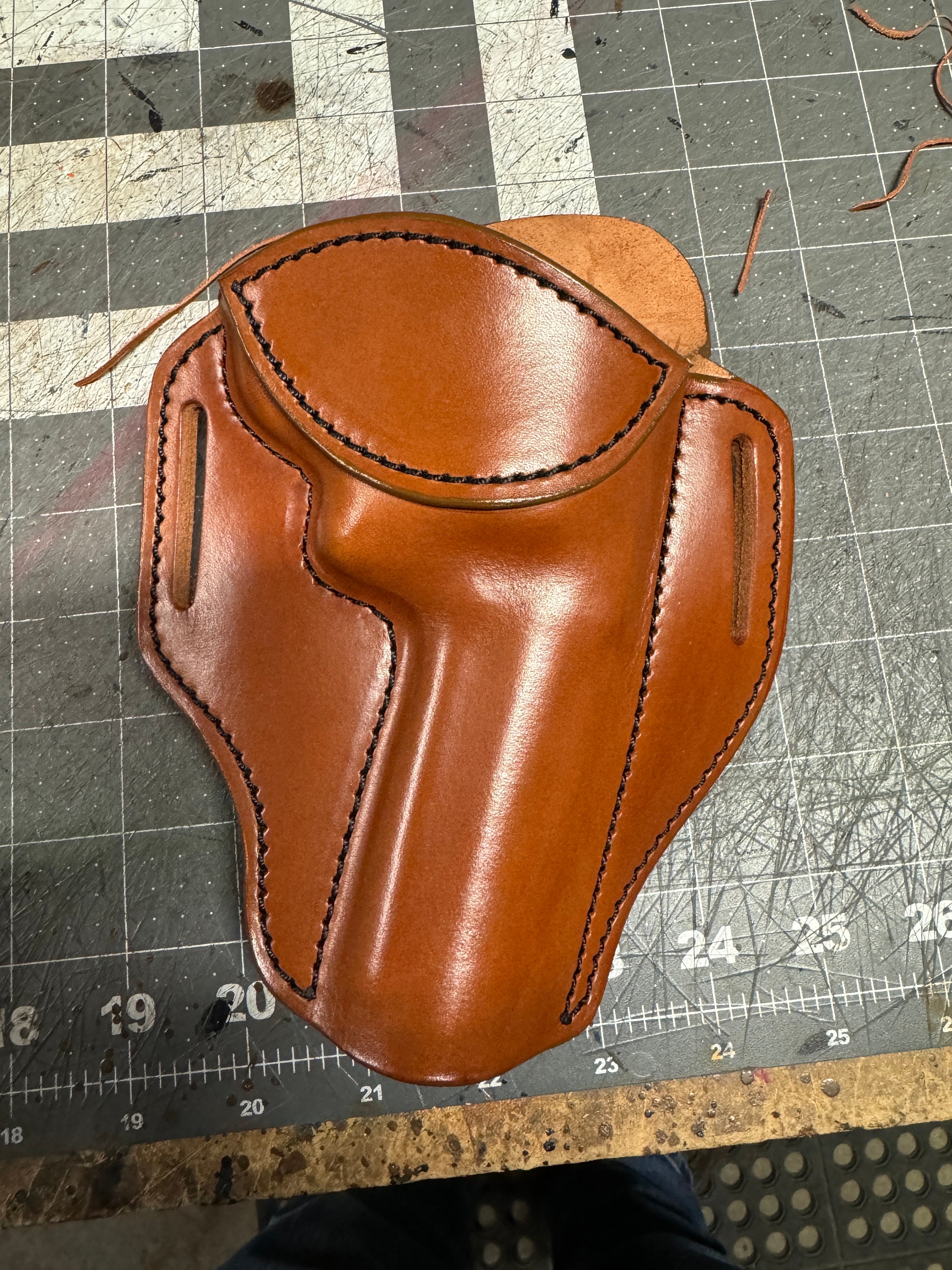 Fits Colt Python, GP100, or S&W 686 OWB Pancake Leather Holster Outside ...