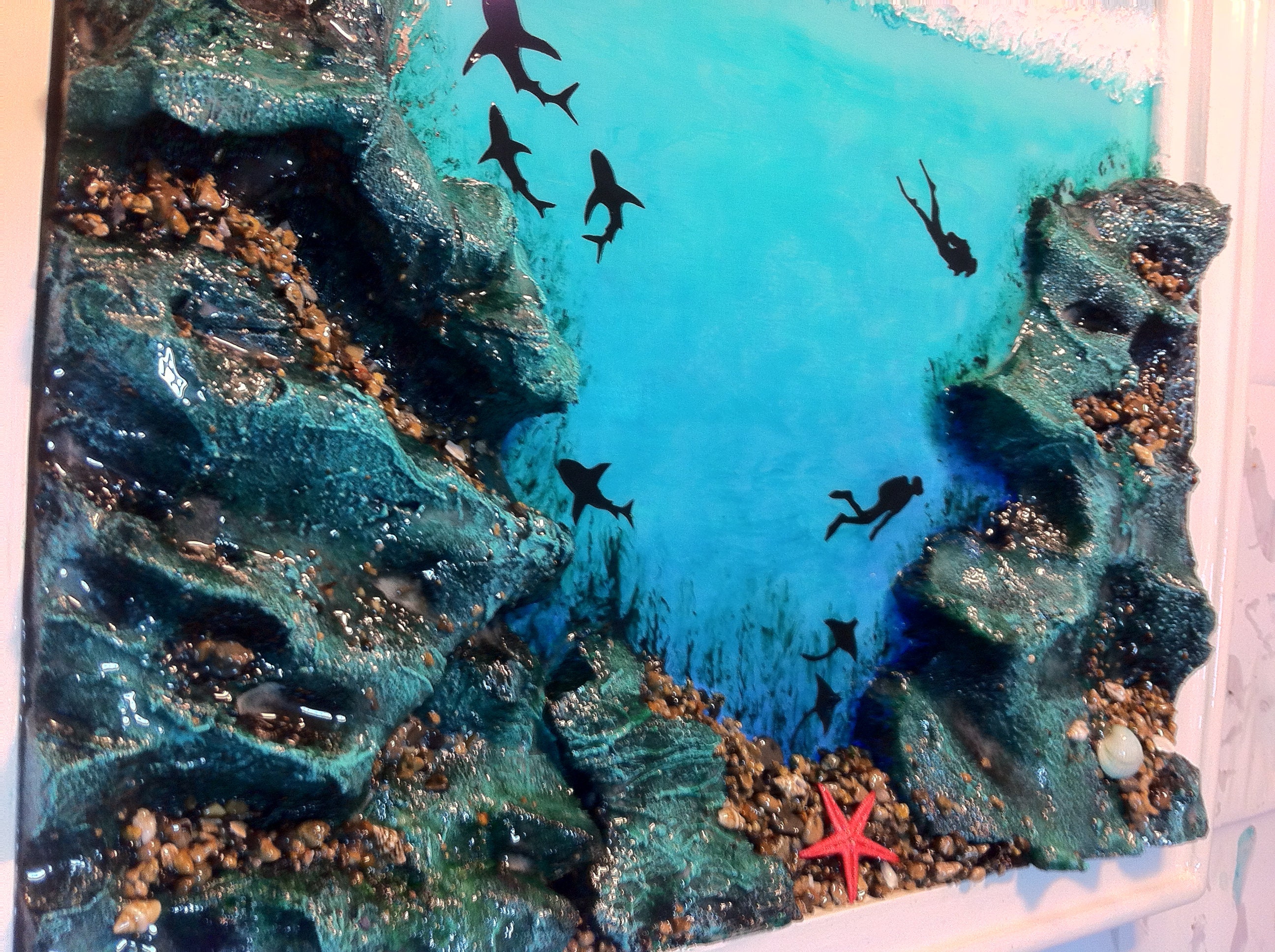 18X18 in 3D Ocean Underwater Resin Painting,resin Home Decor,ocean ...