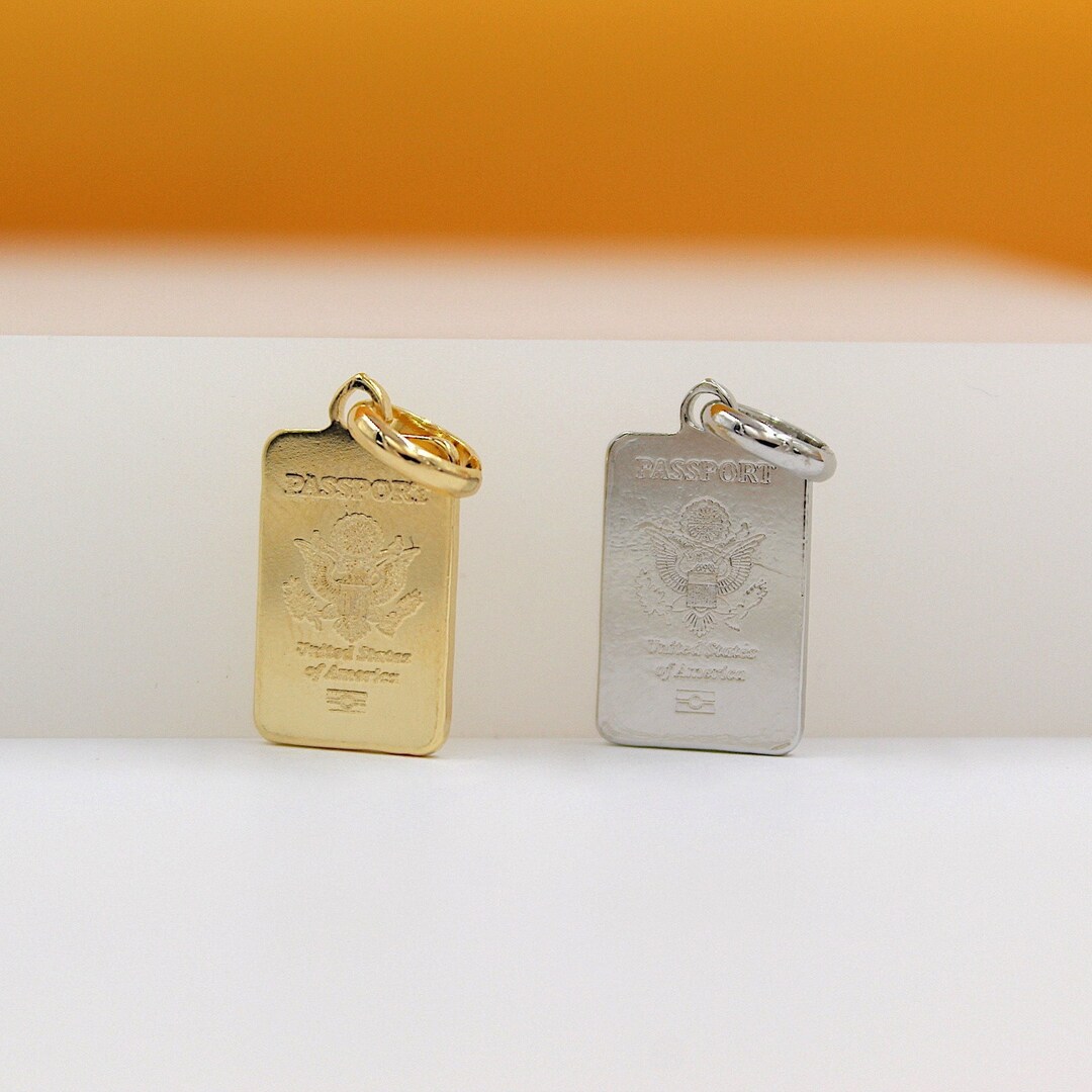 18K Gold Passport Pendant Passport Jewelry Travel Jewelry Vacation ...