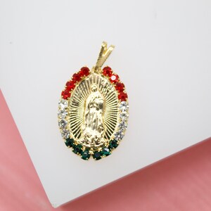 Santa Maria, Virgin Mary, Saint Mary Pendant Cubic Zirconia 18K Gold ...