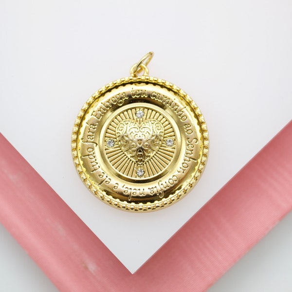 Gold Medallion Charm - Etsy