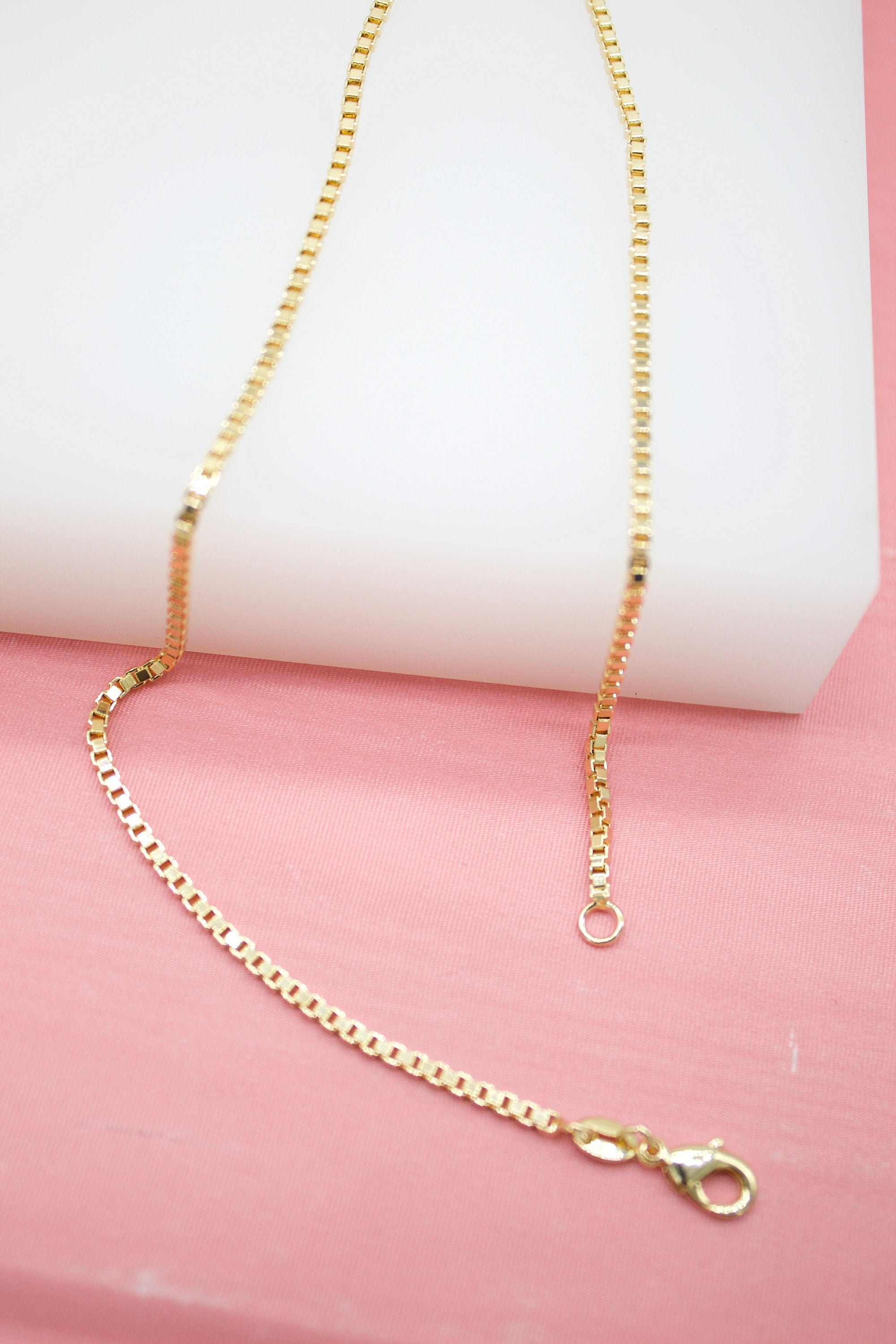 18K Gold Filled 2mm Box Chain for Wholesale Necklace Dainty - Etsy