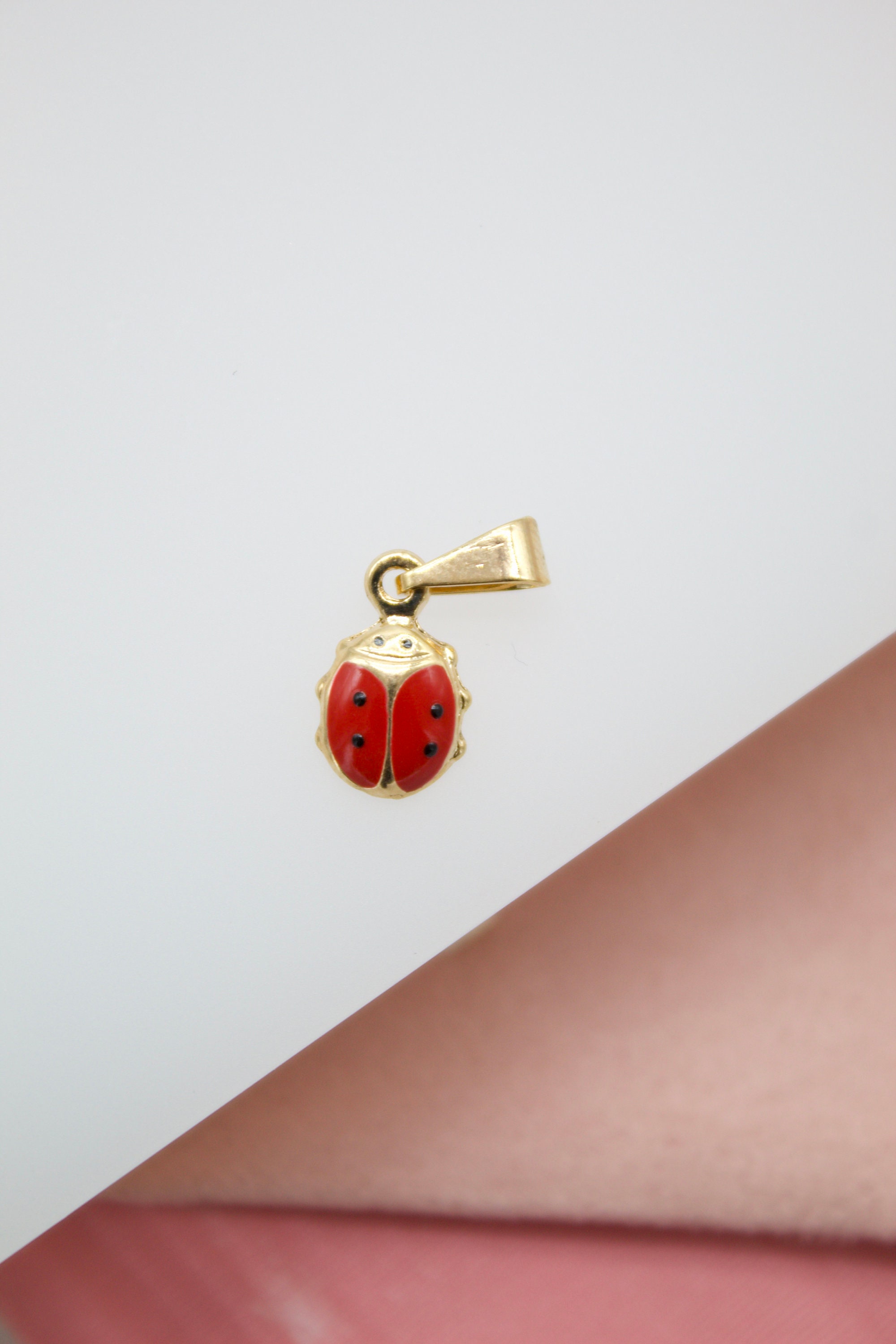 Tiny Dainty 18K Gold Filled Ladybug Charm Pendant Bug Jewelry - Etsy
