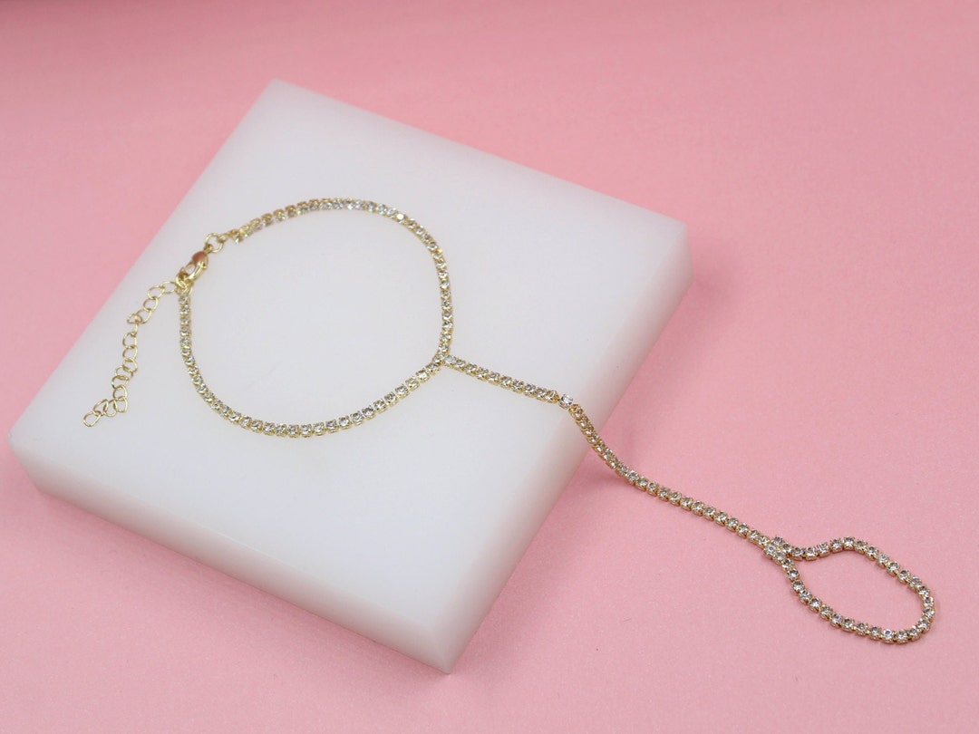 18K Gold Filled CZ Stone Hand Chain Bracelet for Wholesale - Etsy