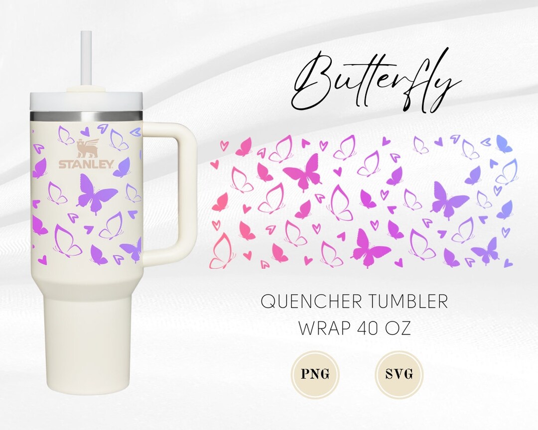 Butterfly • Stanley 40oz Quencher Tumbler Warp Template SVG and PNG ...