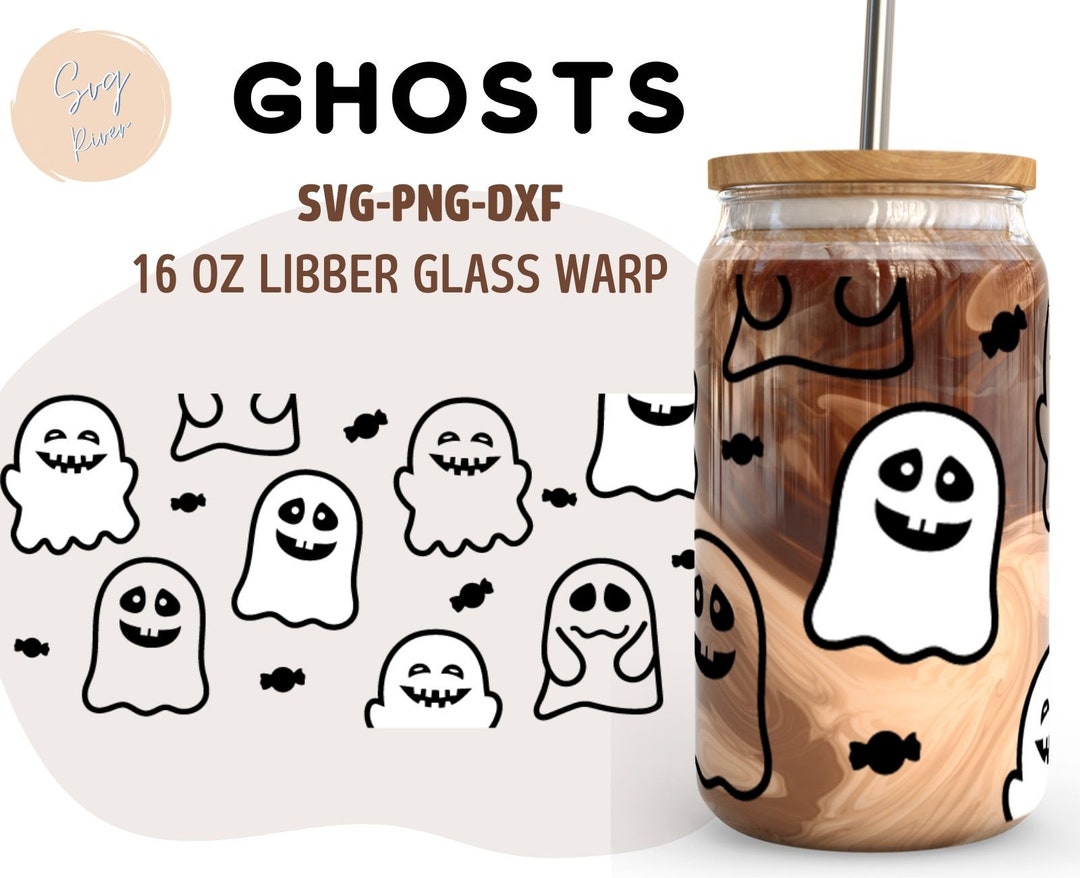 Cute Baby Ghosts Svg File for 16oz Libbey Beer or Soda Can Glass in ...