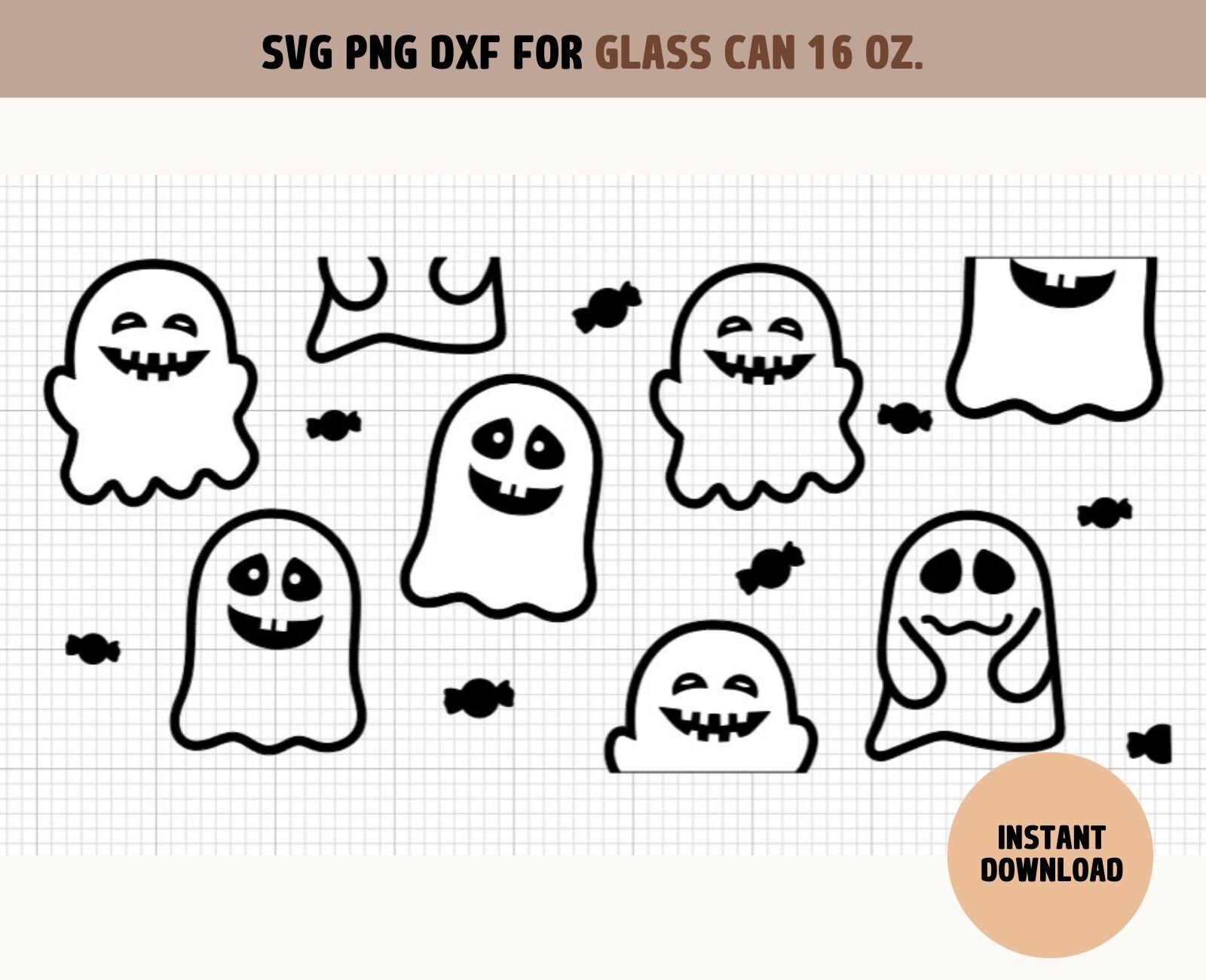 Cute Baby Ghosts Svg File for 16oz Libbey Beer or Soda Can Glass in ...