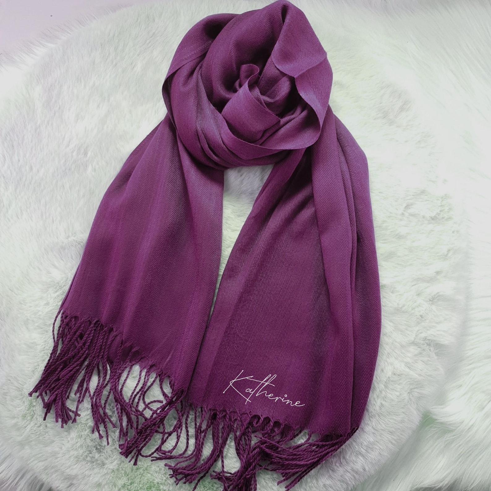 Personalized Shawl Pashmina With Signature Embroidery , You Can ...