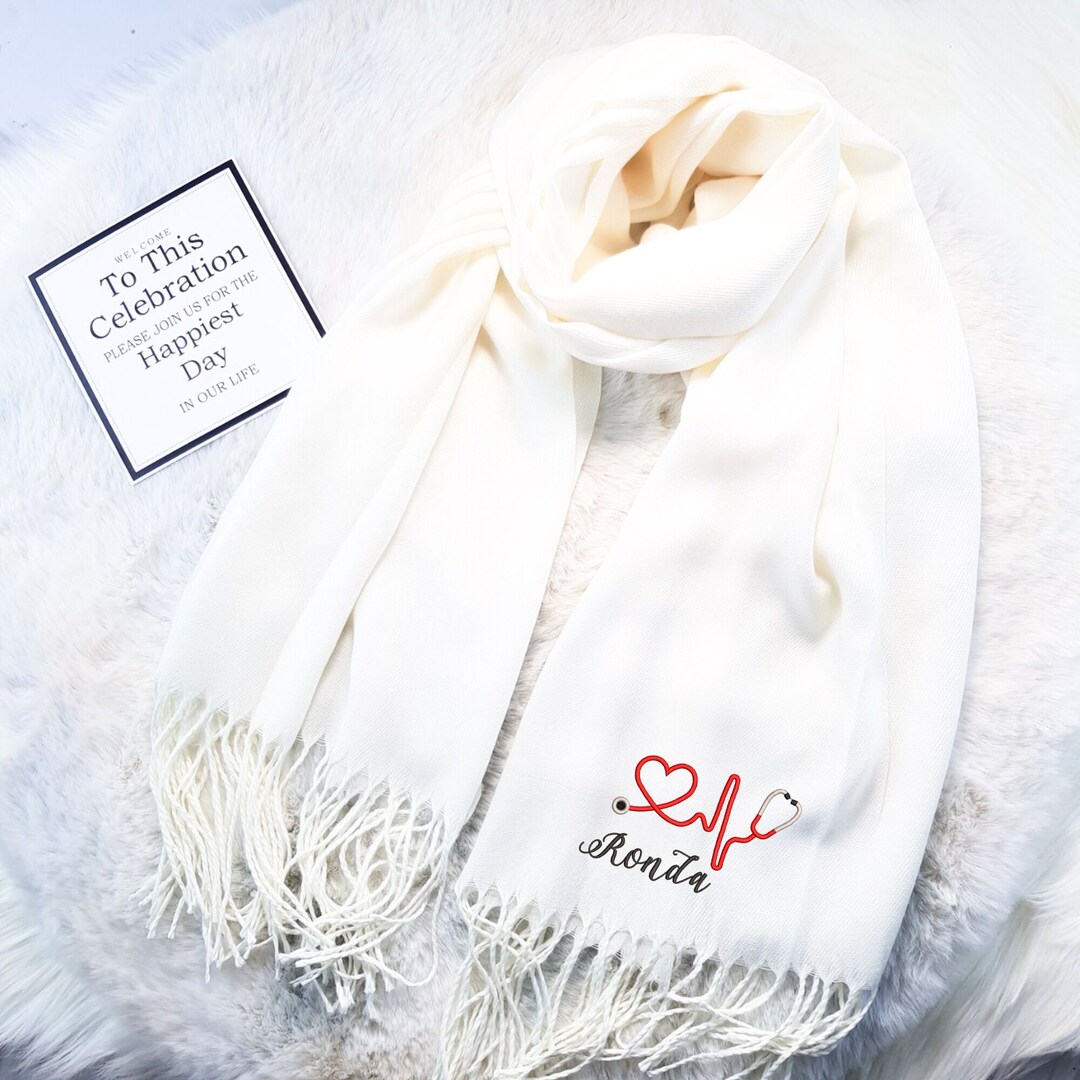Personalized Heart Stethoscope Scarf: Embroidered Medical Gift - Etsy