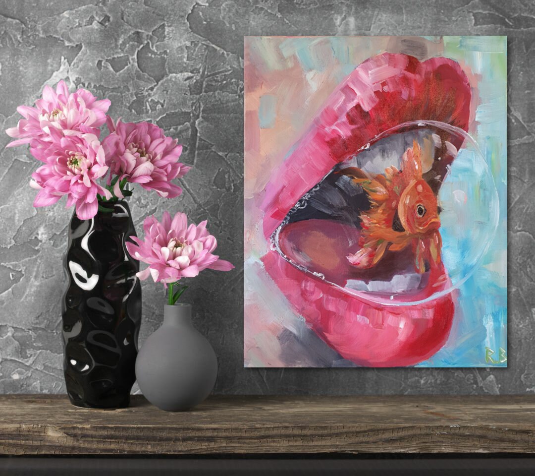 Goldfish Lips Abstract, Digitale PRINT by Ricarda Bentzin-riccarts, Art ...