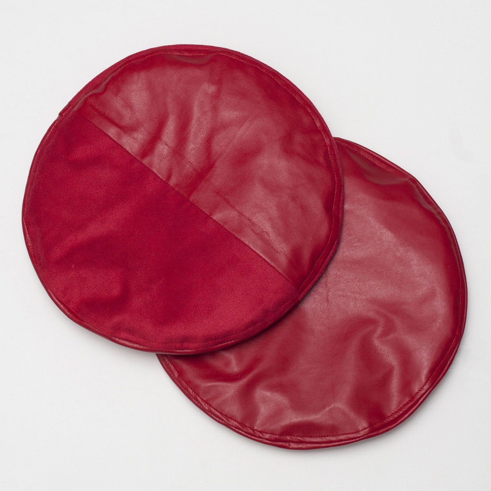 Red Vinyl Hat French Beret Handmade - Etsy