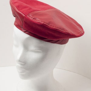 Red Vinyl Hat French Beret Handmade - Etsy