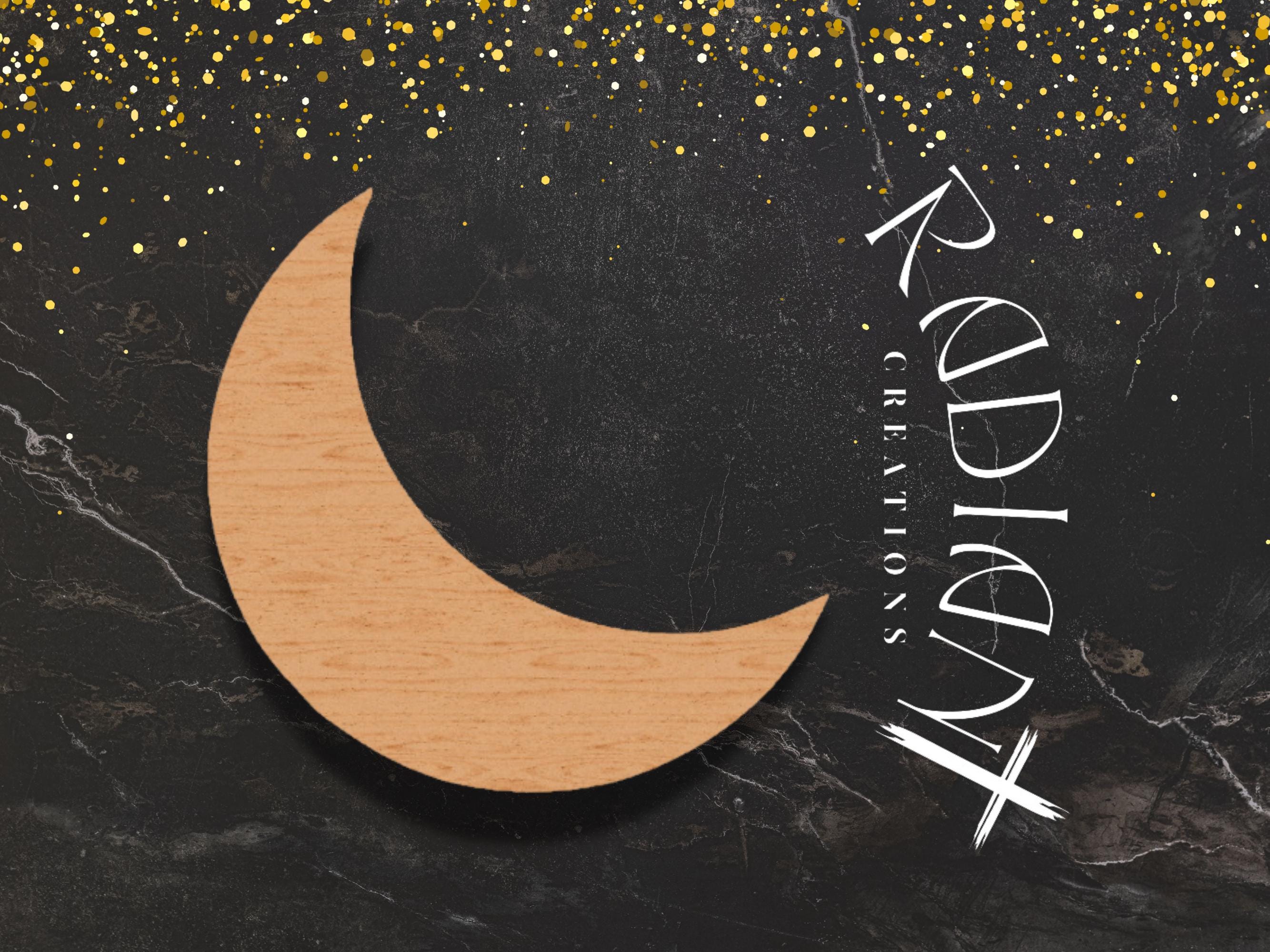 Moon Door Hanger Cutout, DIY Moon Phase Decor, Unfinished Crescent Moon ...