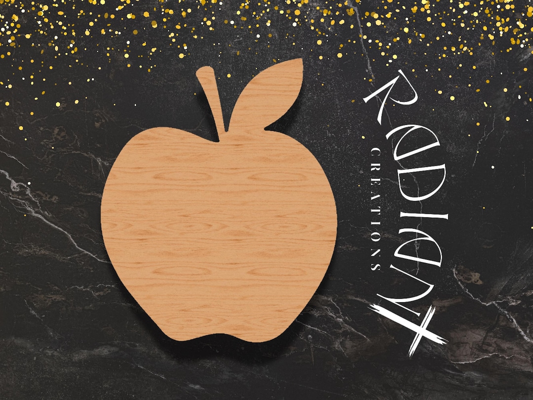 Wooden Apple Cutout for DIY Door Hanger - Paintable Apple Craft Shape ...