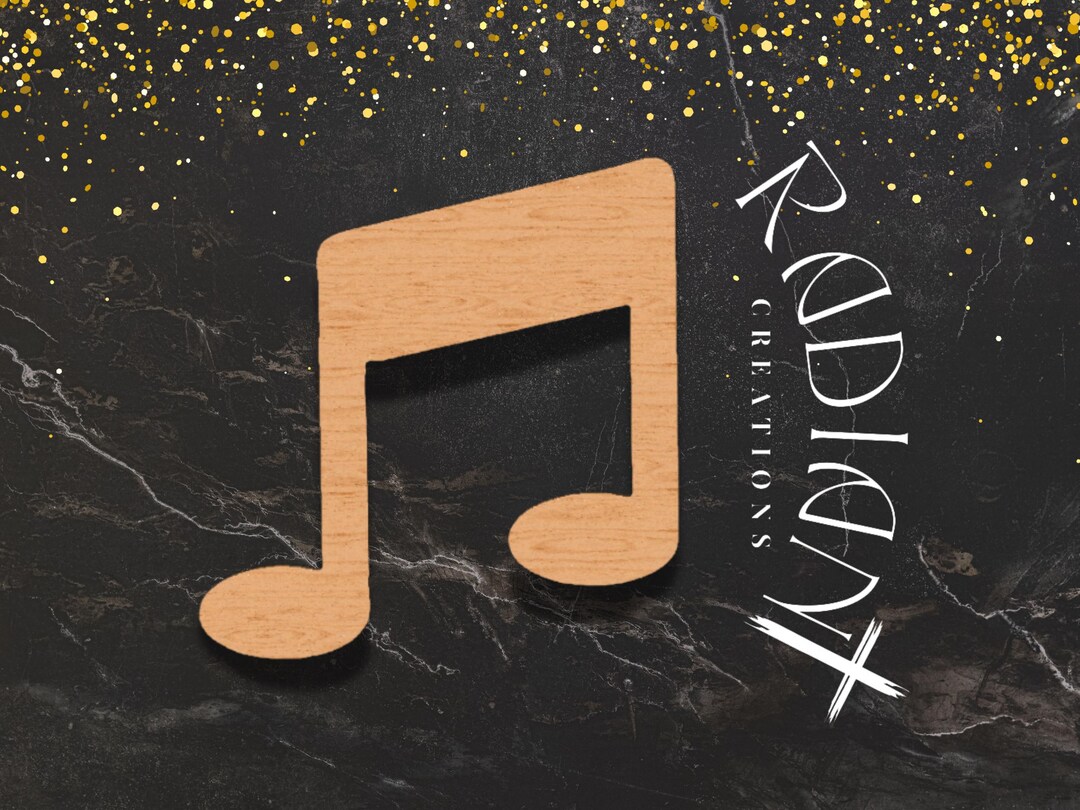 Music Note Cutout for DIY Door Hanger - Wooden Musical Note Craft Shape ...