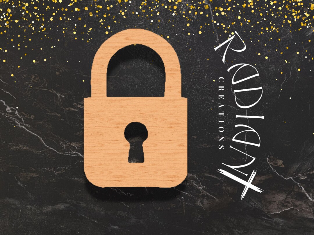 Padlock Lock Wood Cutout for DIY Decor, Rustic Wooden Home Decor Craft ...