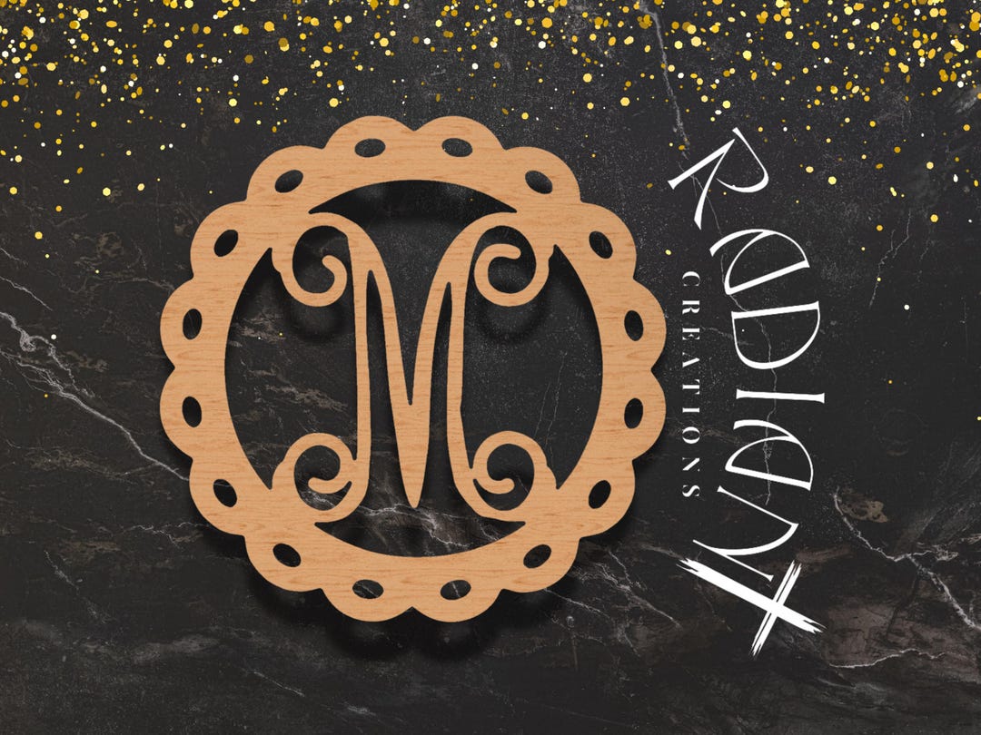 Letter M Cutout for DIY Monogram Door Hanger - Wooden Letter With ...