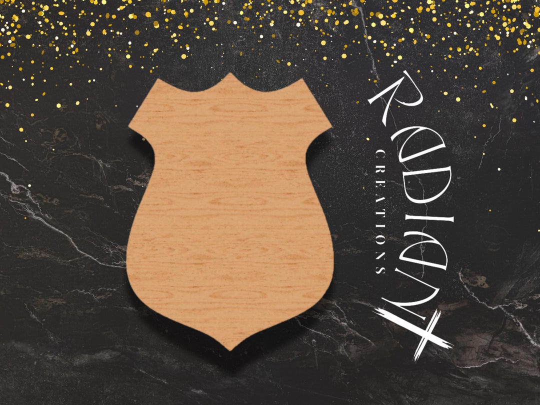 Wooden Badge Cutout for DIY Crafts, Customizable Police Badge Door ...