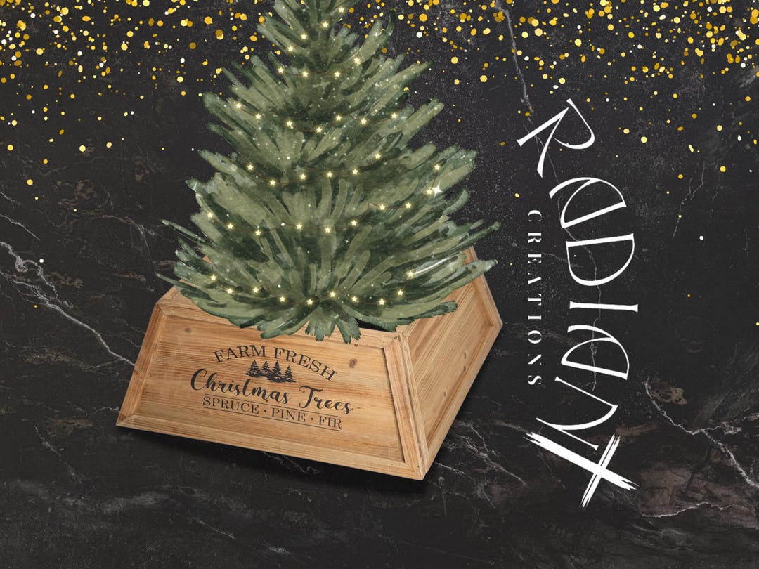 Collapsible Trapezoid Tree Stand Cover – Rustic Farmhouse Holiday Décor ...