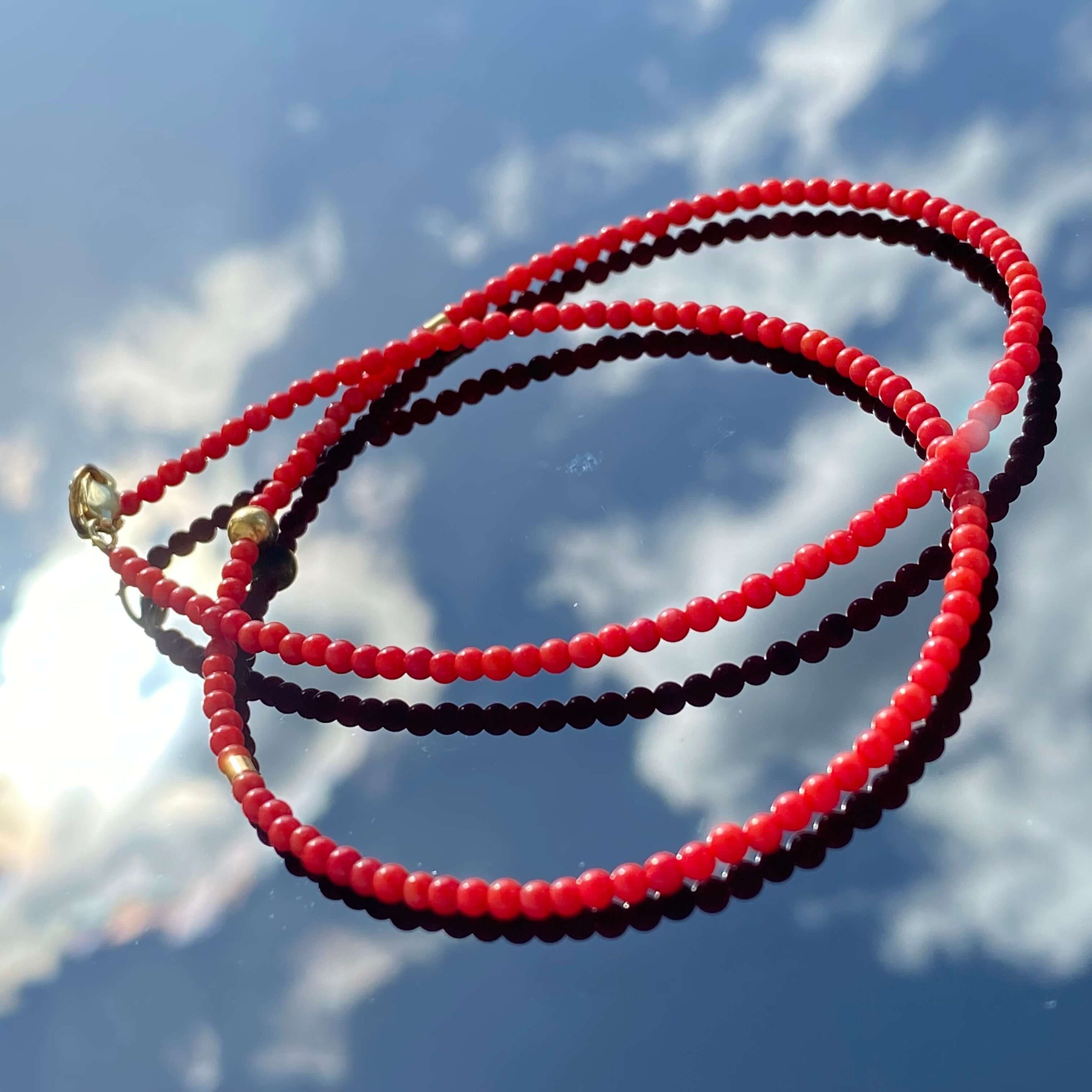 Red Coral Choker Necklace, Gold Plated Sterling Silver, Dainty Gift - Etsy