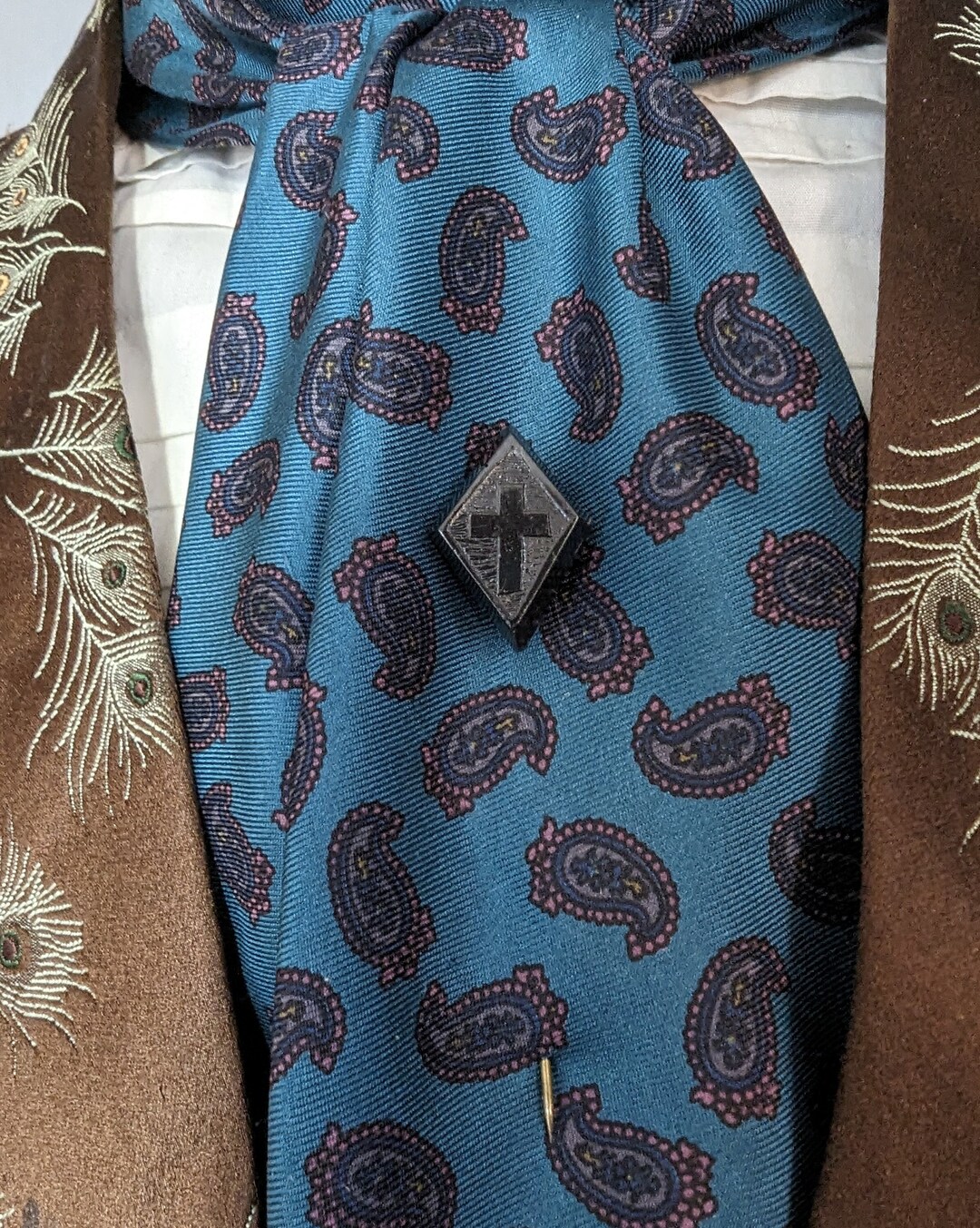 Cravat Pin, Diamond W Cross - Etsy