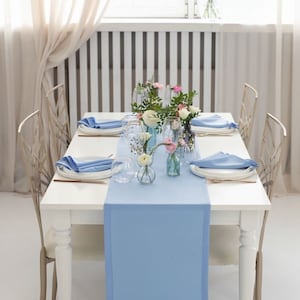 LIGHT BLUE | BABY Blue- Table Runner and Napkins - Handmade Table Set ...