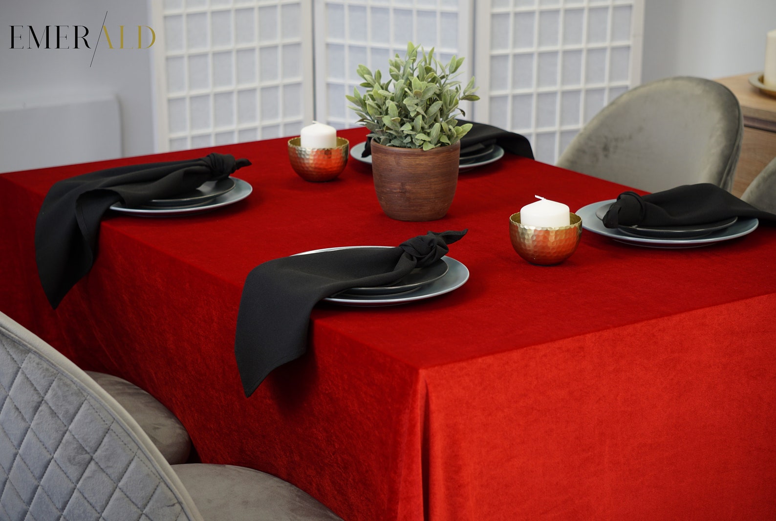 Red Velvet Tablecloth for Events, Weddings, Anniversary, Christmas ...