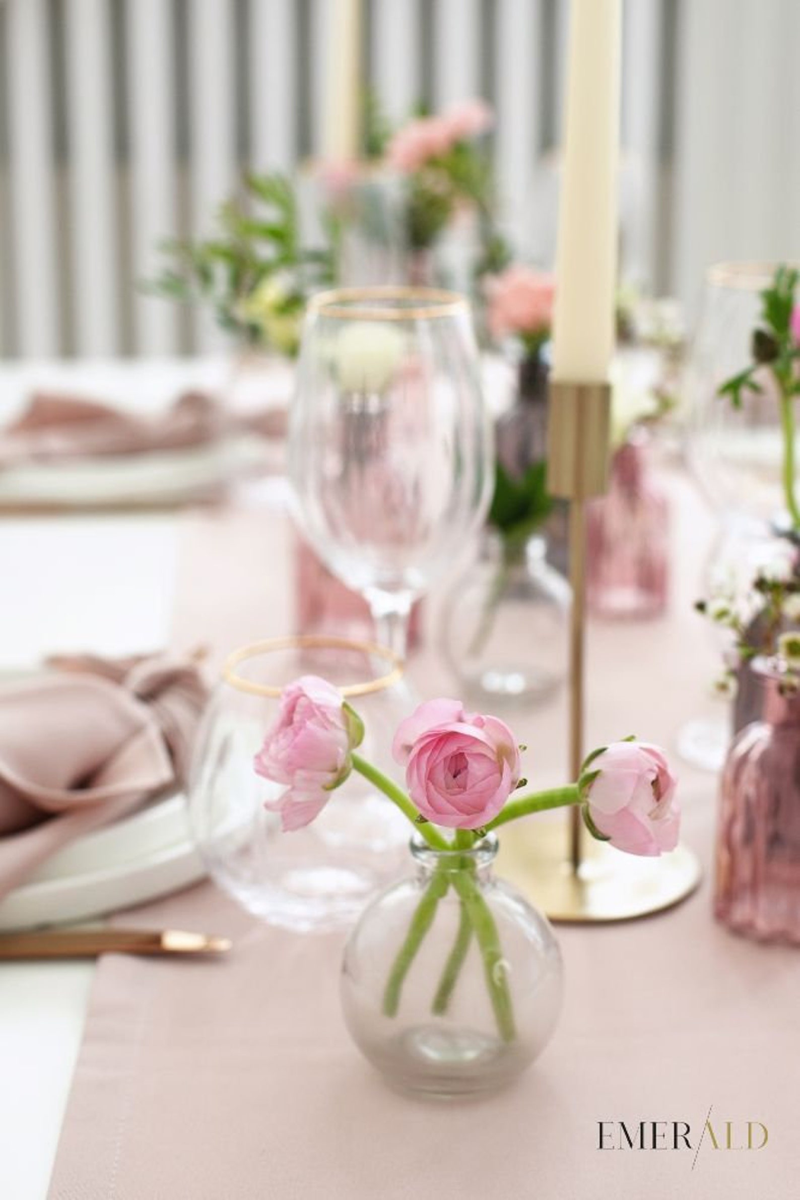 Blush Pink Table Runner With Napkins Set, Wedding Table Decor, Dusty ...