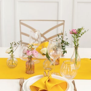 YELLOW TABLE SET - Table Runner and Napkins - Handmade Table Set Decor ...