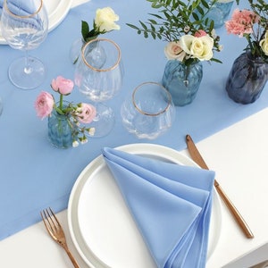 LIGHT BLUE | BABY Blue- Table Runner and Napkins - Handmade Table Set ...