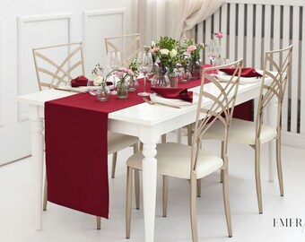 Burgundy Table Runner - Etsy