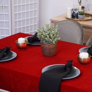 Red Velvet Tablecloth for Events, Weddings, Anniversary, Christmas ...