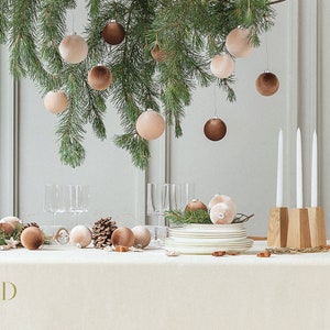 CHRISTMAS ORNAMENTS MIX | White, Beige, Brown - 15 Units Set | Handmade ...