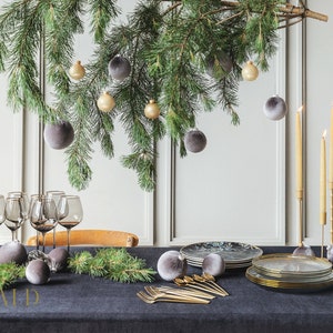 GREY CHRISMAS TREE - Decoration, Handmade Velvet Ornaments - Etsy
