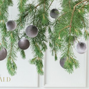 GREY CHRISMAS TREE - Decoration, Handmade Velvet Ornaments - Etsy