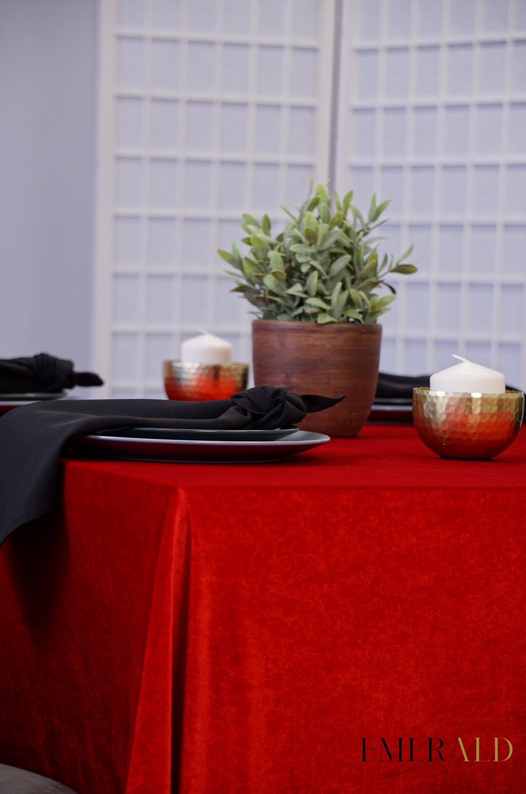 Red Velvet Tablecloth for Events, Weddings, Anniversary, Christmas ...