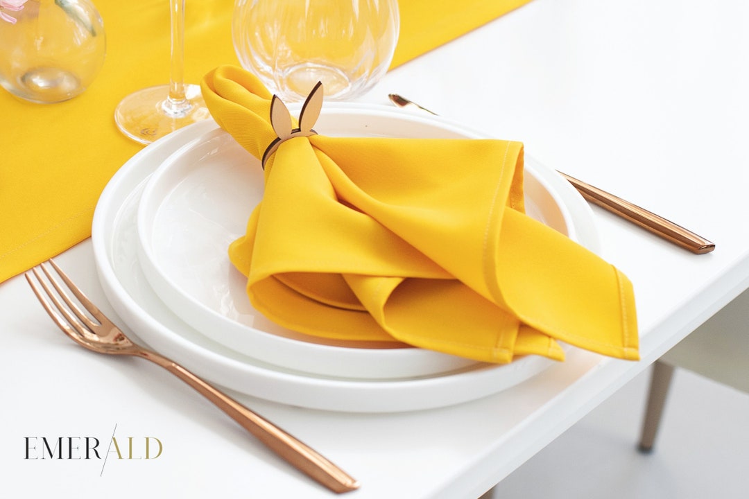 Yellow Cocktail Napkins - 18"x18"/45x45 Cm - Handmade Family Event ...