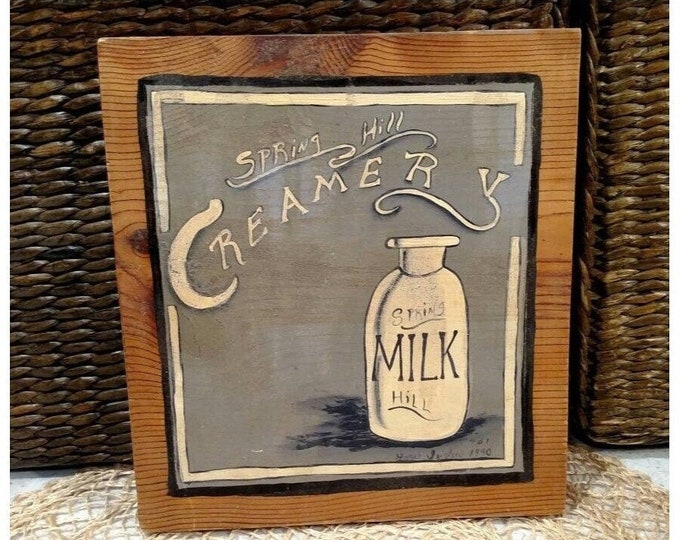 Farmhouse Spring Hill Creamery Milk Jug Wall Decor, Handmade Painted ...