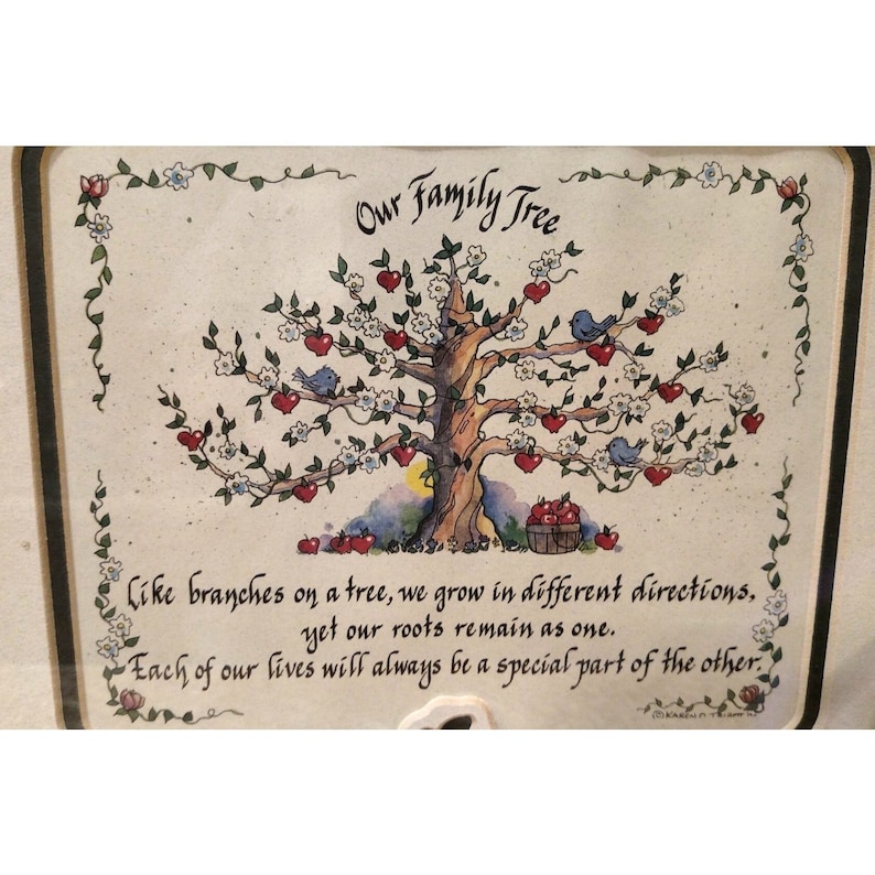 Vintage Family Tree Framed Poem, Art Print Karen Tribett, Family Tree ...