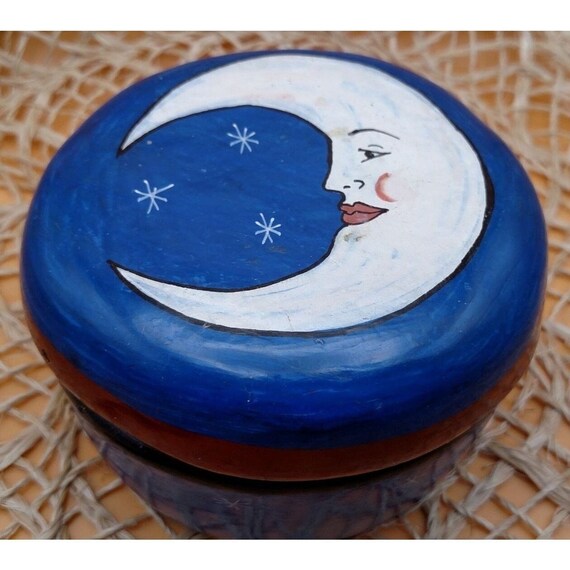 Vintage Anthropomorphic Moon Face Mexican Pottery Tri… - Gem