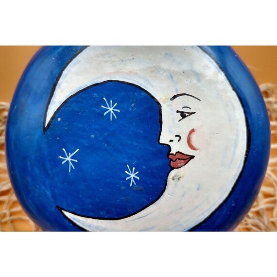 Vintage Anthropomorphic Moon Face Mexican Pottery Tri… - Gem