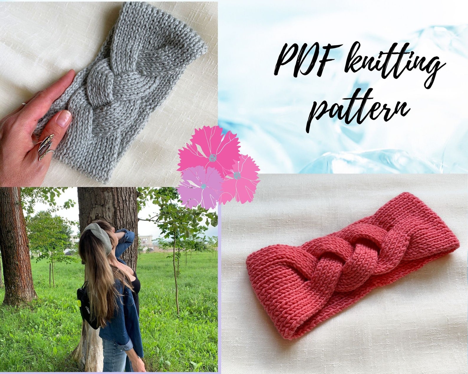 Braided knit headband / Knit pattern / Headband pattern / Easy | Etsy